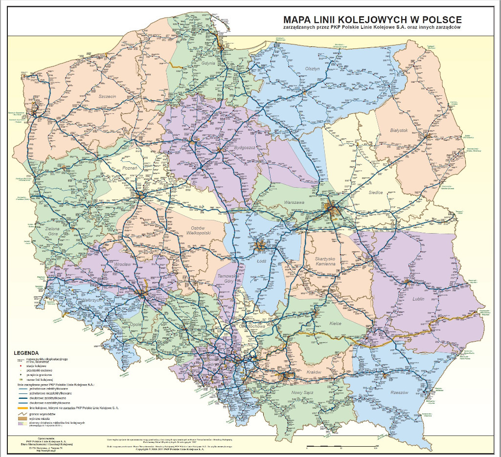 Mapa linii kolejowych 2011 PKP | Lodz | Kup teraz na Allegro Lokalnie