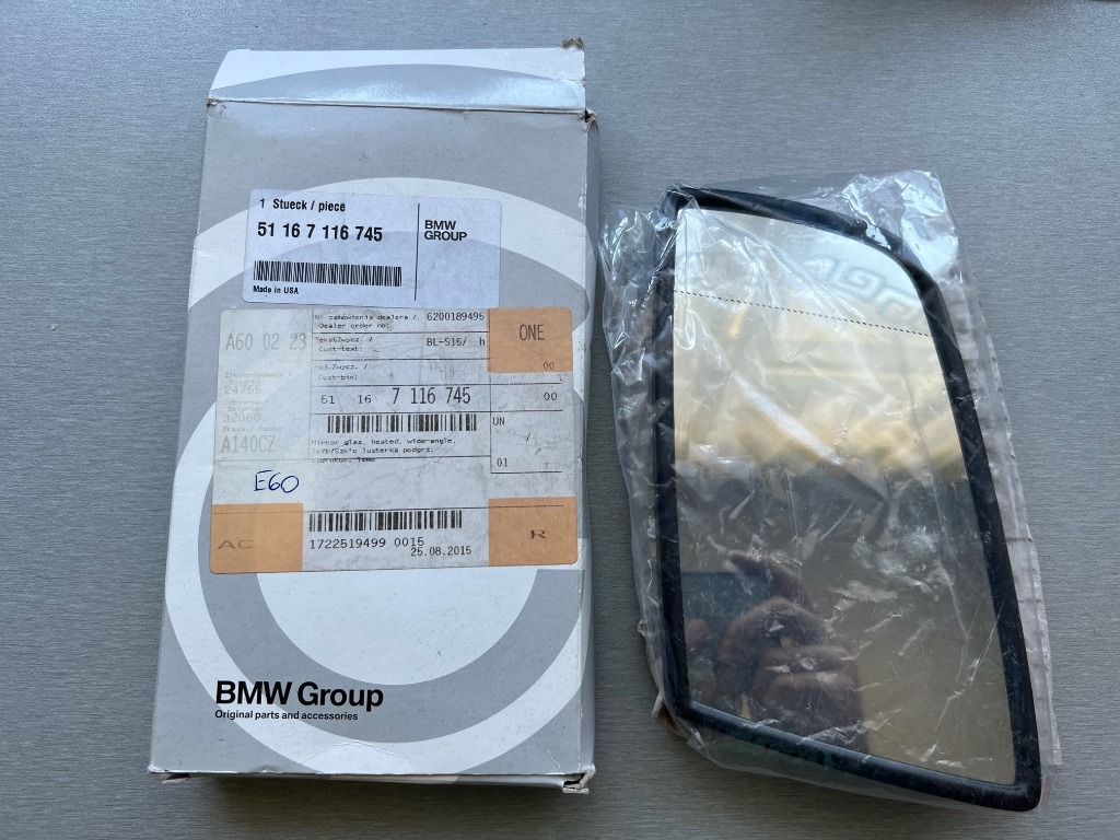 Szkło lusterka BMW E60 E61 - Nowe OEM 51167116745 | Gliwice ...