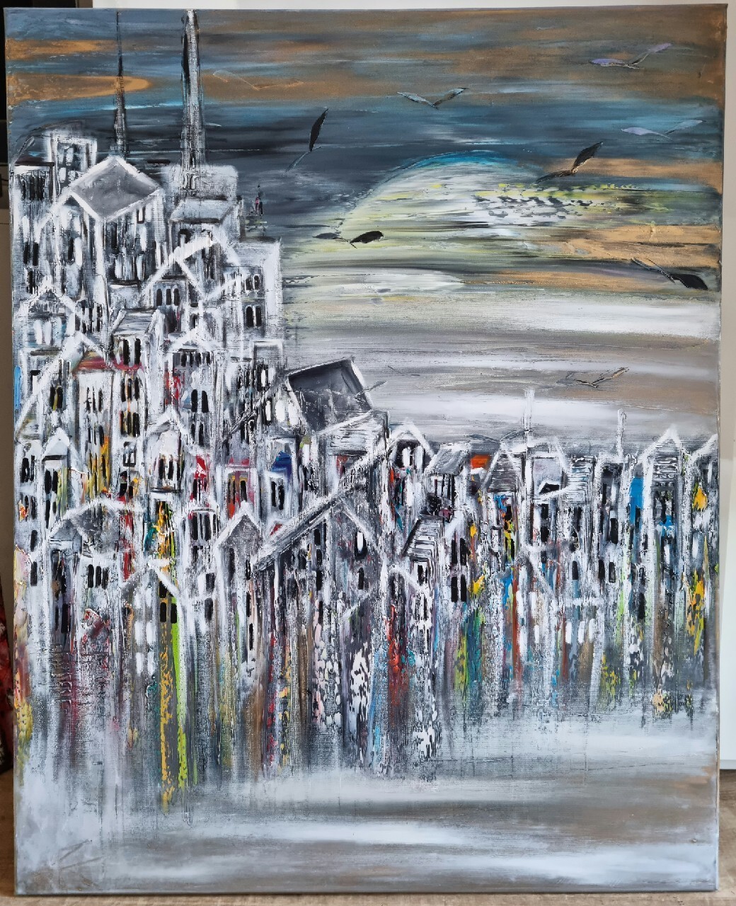 Obraz olejny faktura farby 100x80 env | Borkowo | Kup teraz na Allegro Lokalnie