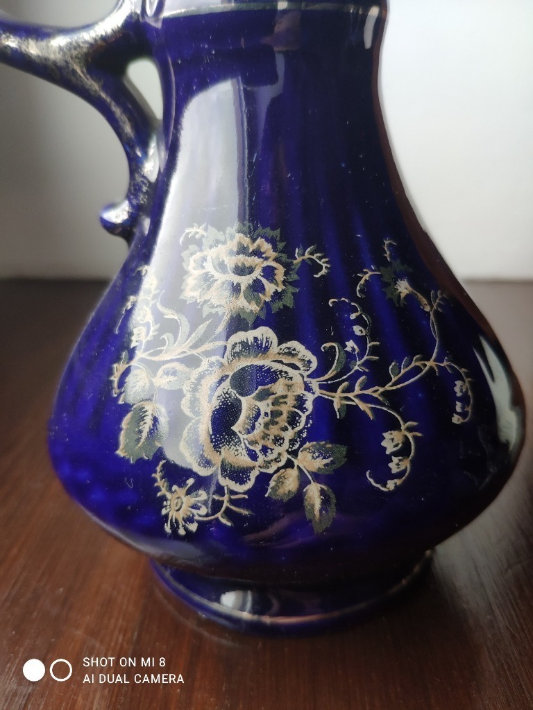 Stary porcelanowy kobaltowy wazon / dzbanek | MOGILANY | Kup teraz na ...