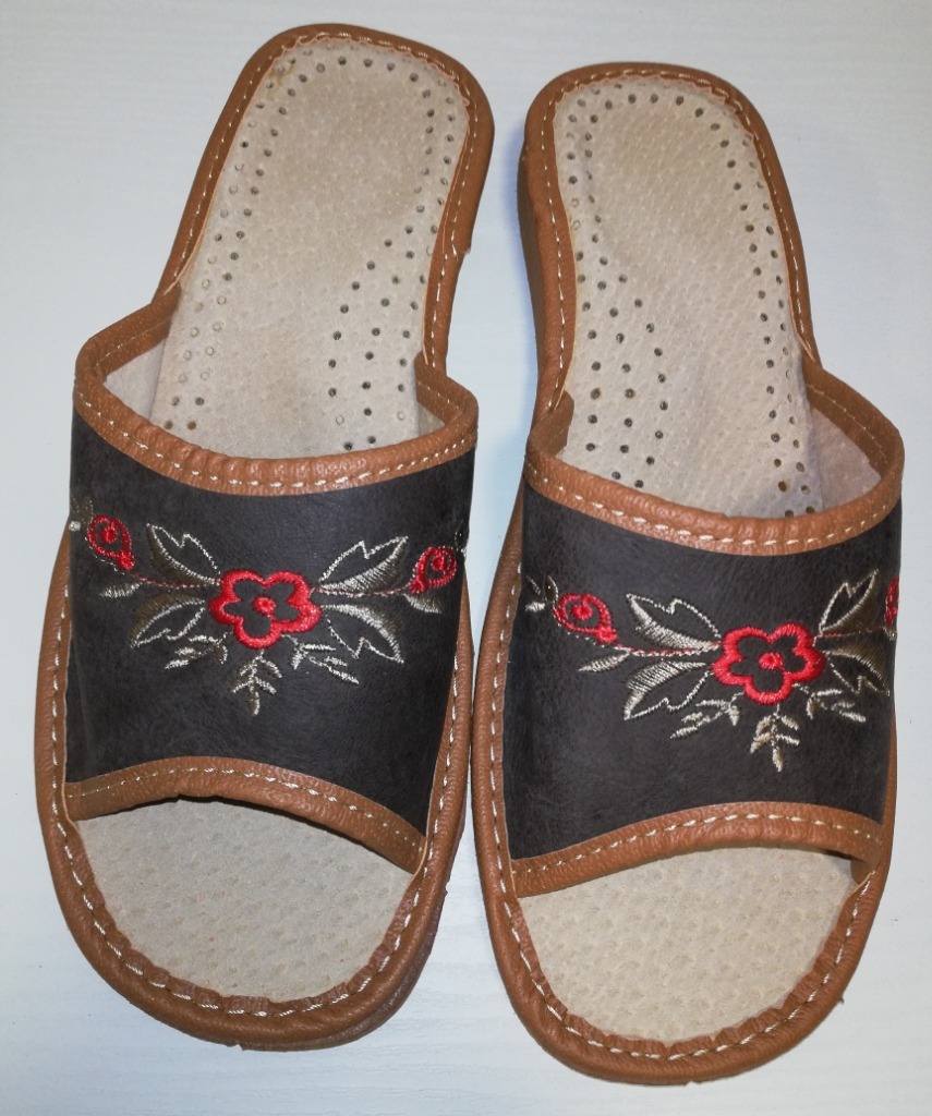 Damskie Pantofle Kapcie Ciapy Góralskie Skórzane | Lublin | Kup teraz ...