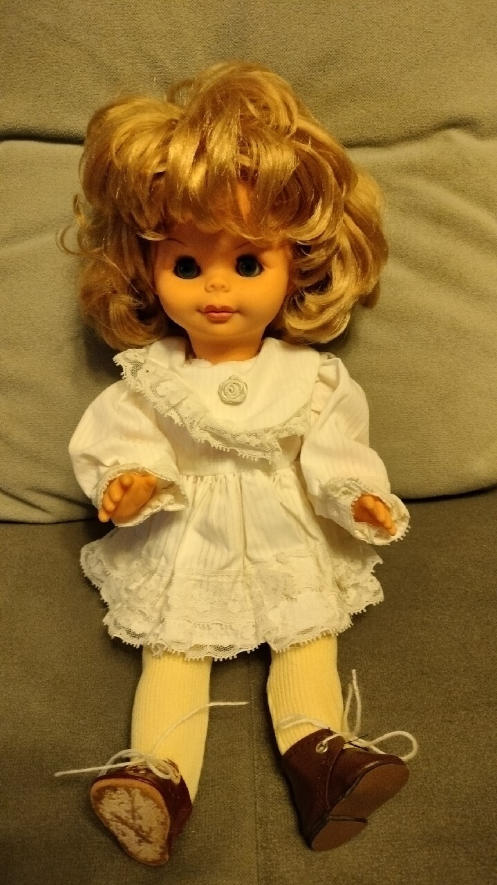 STARA LALKA PRL MAŁA BLONDYNKA BIAŁA SUKIENKA | Czeladź | Kup teraz na ...