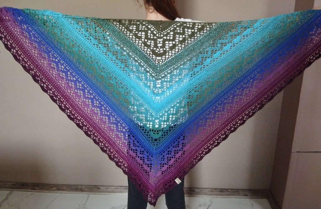 Chusta na szydełku wg wzoru Klaziena | Domaniów | Kup teraz na Allegro Lokalnie