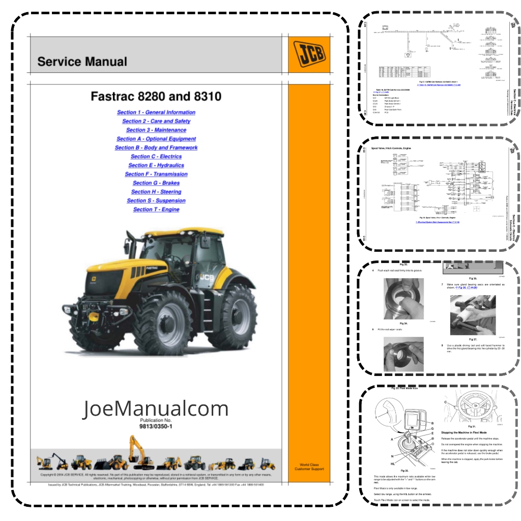 JCB Fastrack 8280 i 83120 Service Manual Instrukcja naprawcza serwisowa ...