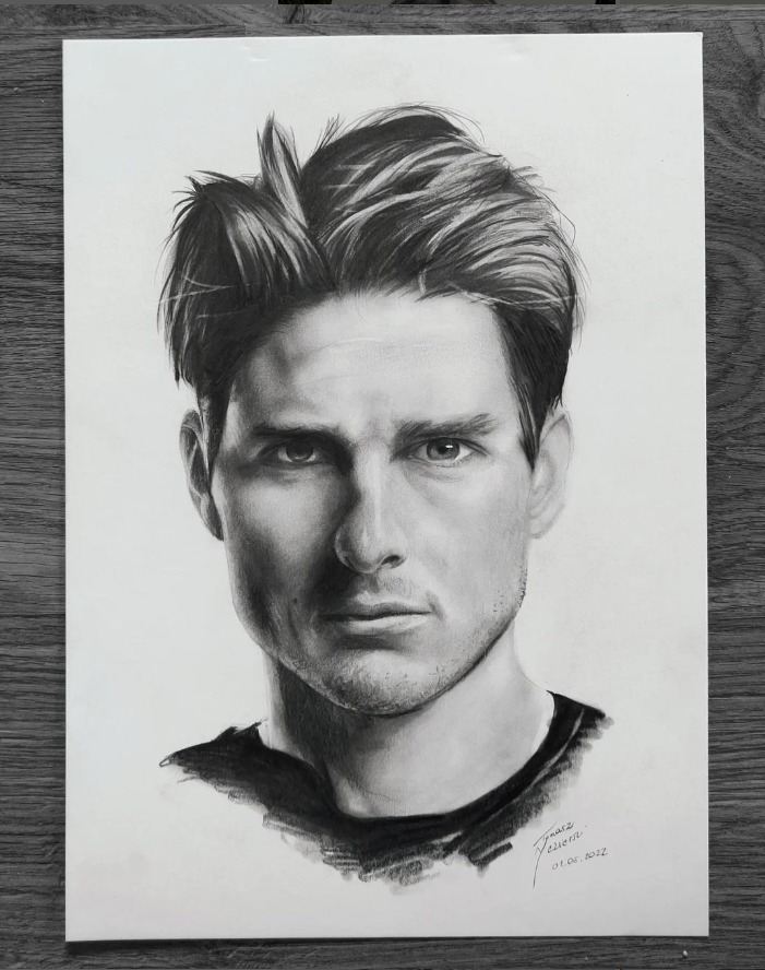 PORTRET Rysunku Realistycznego - TOM CRUISE | Grzmiąca | Kup teraz na ...