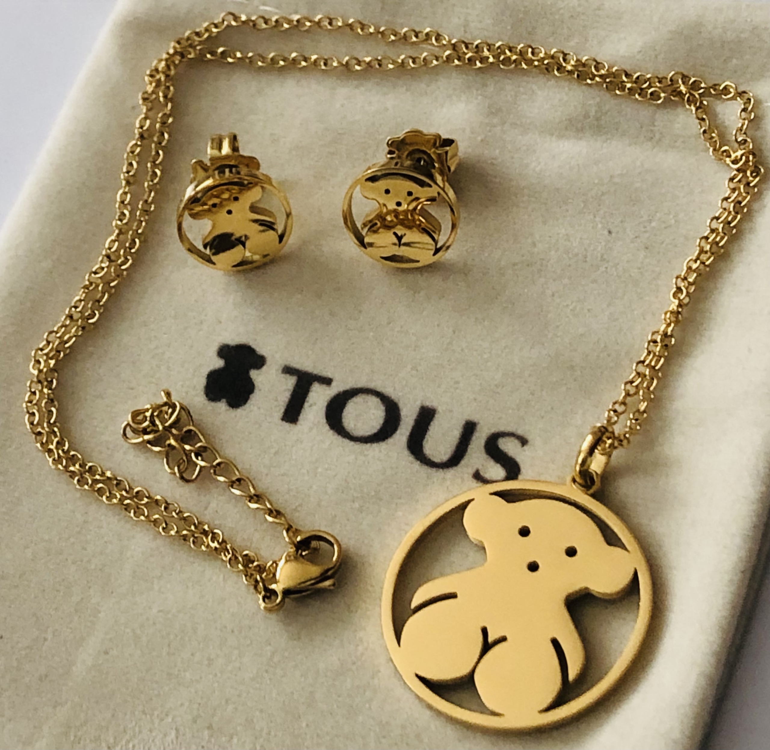 Komplet naszyjnik kolczyki miś styl Tous gold | Ełk | Kup teraz na ...