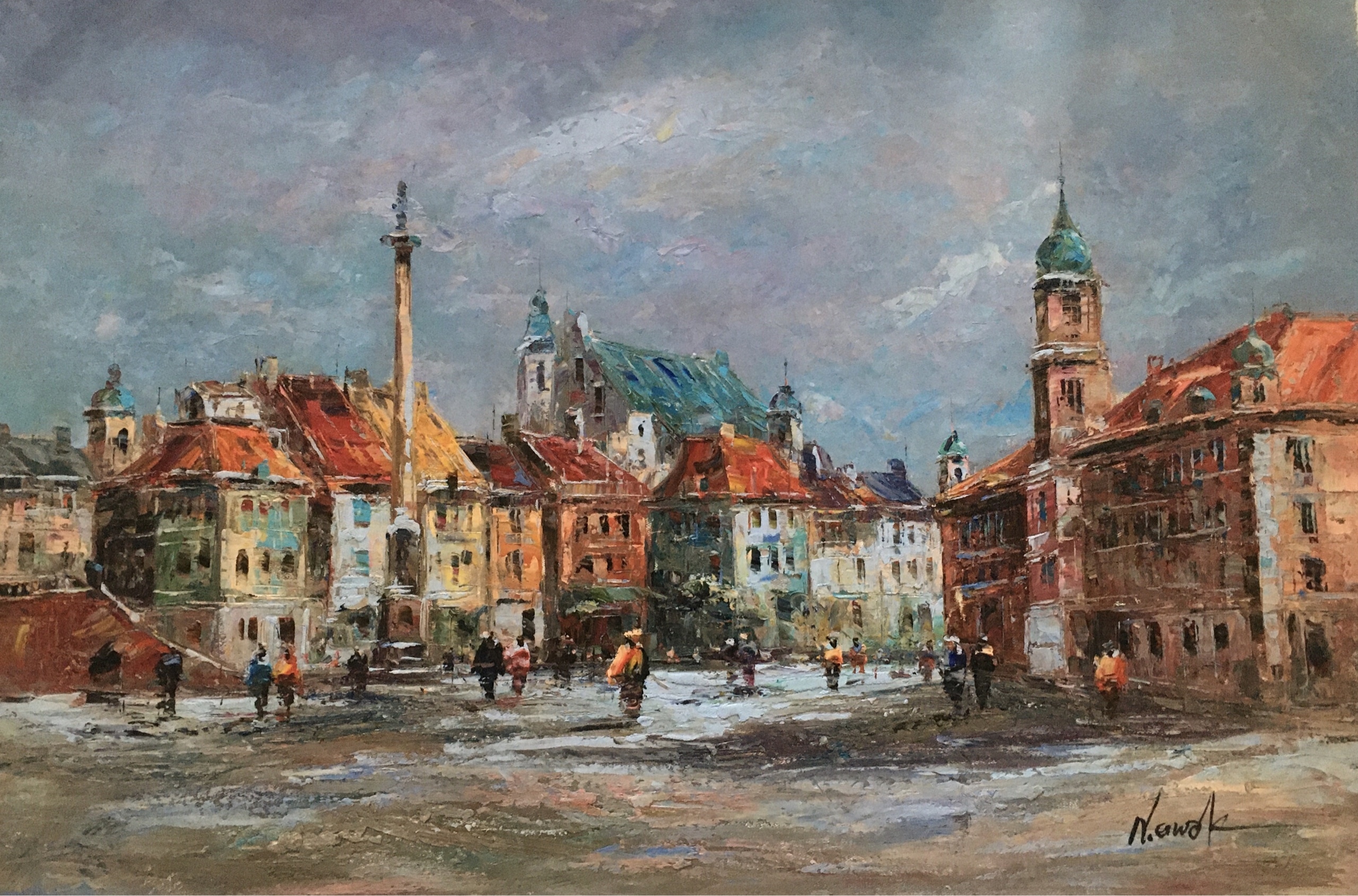 Obraz olejny -Stare Miasto Warszawa | Warszawa | Kup teraz na Allegro ...