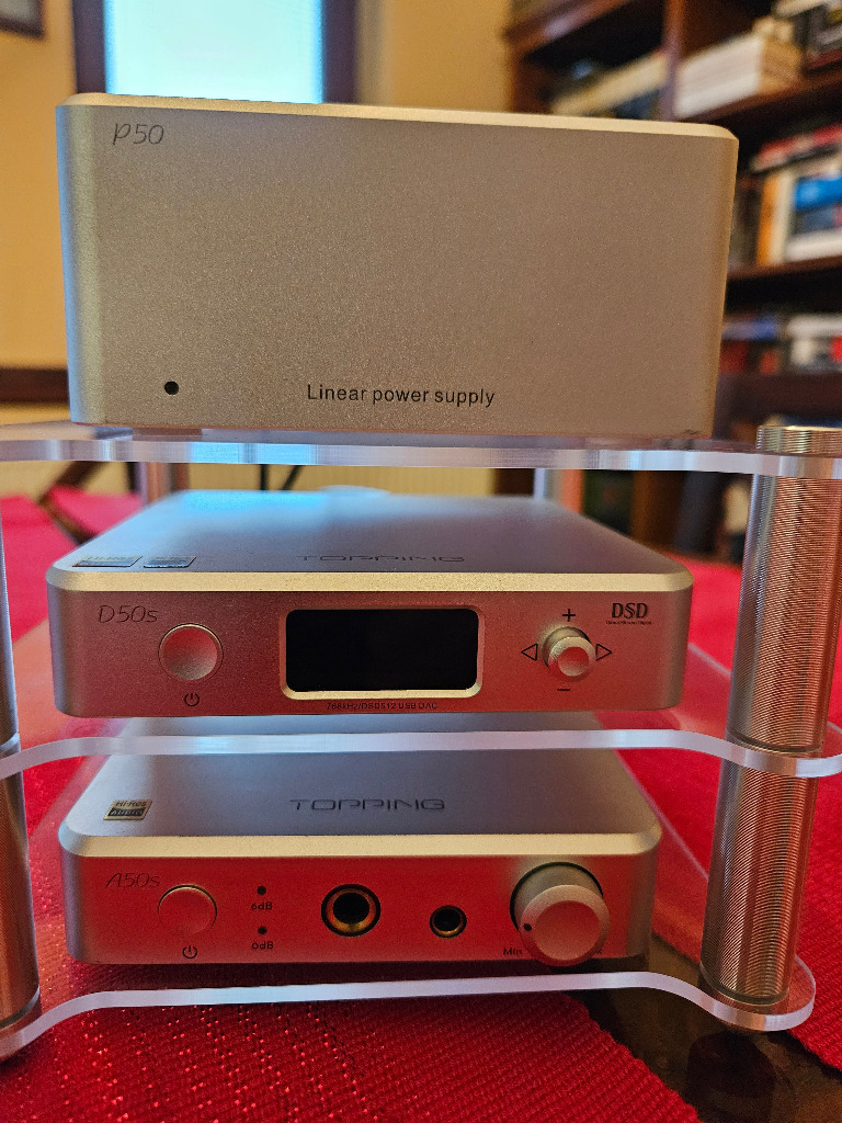 Topping D50s Topping A50s Topping P50 Topping Audio Rack Cały system ...