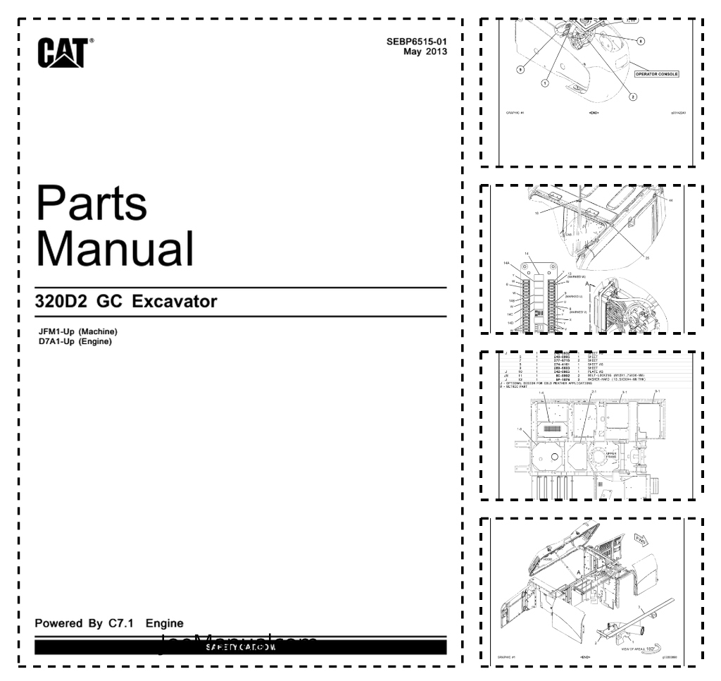 CAT 320D2 GC Excavator Parts Manual Katalog części, schematy budowy ...