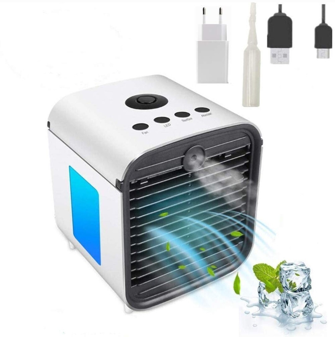 AIR COOLER MINI KLIMATYZATOR PRZENOŚNY LED WIATRAK USB WODNY 3W1 ...