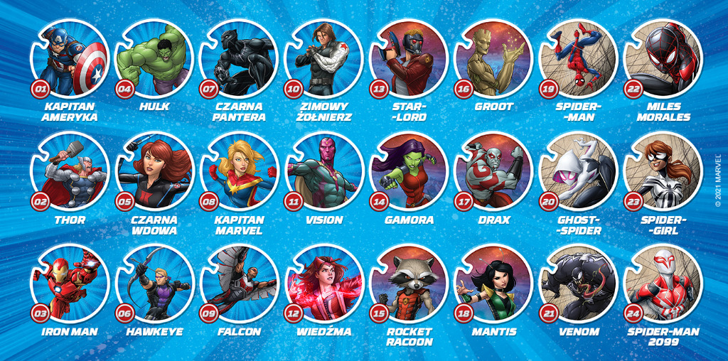 Shieldz Marvel Circle K Żetony Cały Zestaw 24 szt. | Puszczykowo | Kup ...