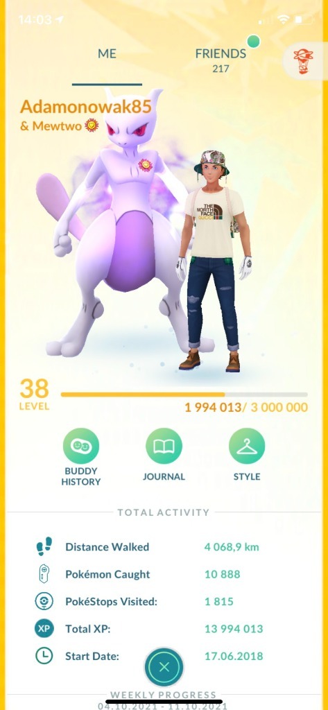 Konto pokemon go 38 level 2 shiny mewtwo 4000 km | Warszawa ...