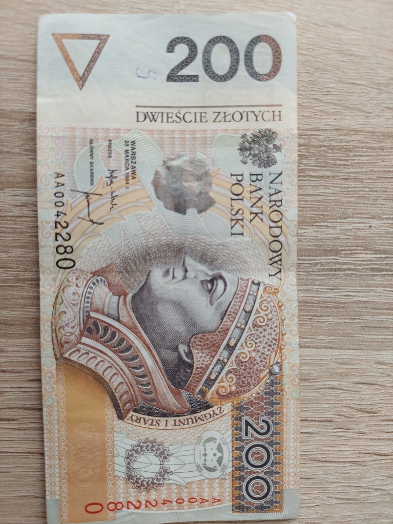 Banknot 200 zl Seria aa | Piasek | Ogłoszenie na Allegro Lokalnie