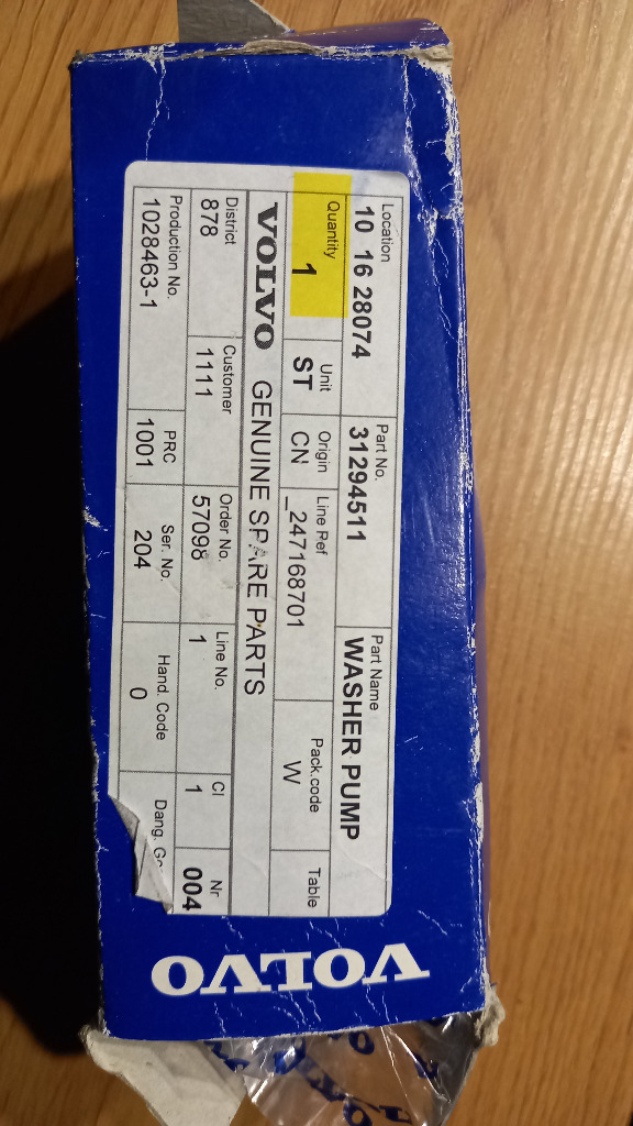 VOLVO-31294511 Pompa płynu spryskiwacza | Gdynia | Kup teraz na Allegro ...