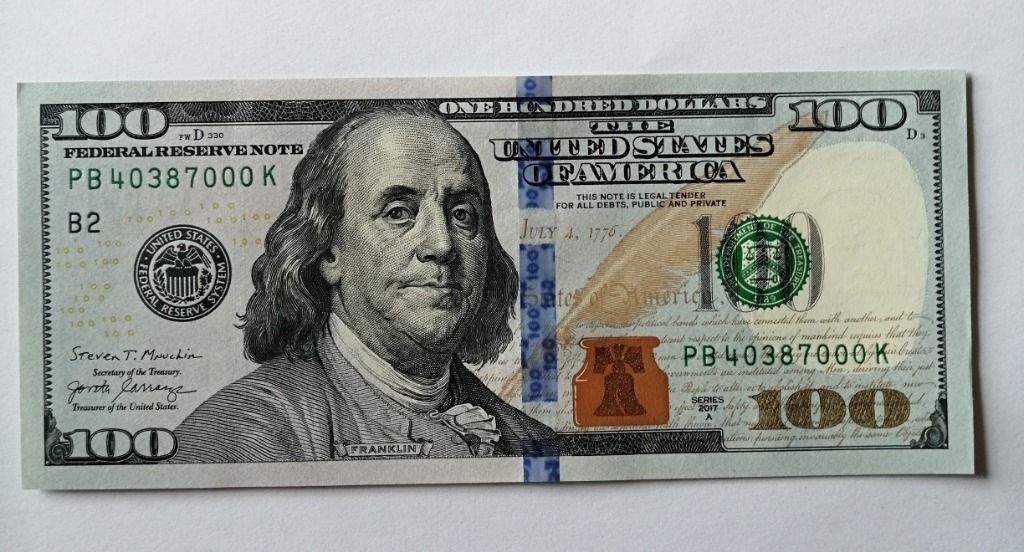 100 dolarów $100 USD 2017A rok numer..7000 UNC | Wrocław | Kup teraz na ...