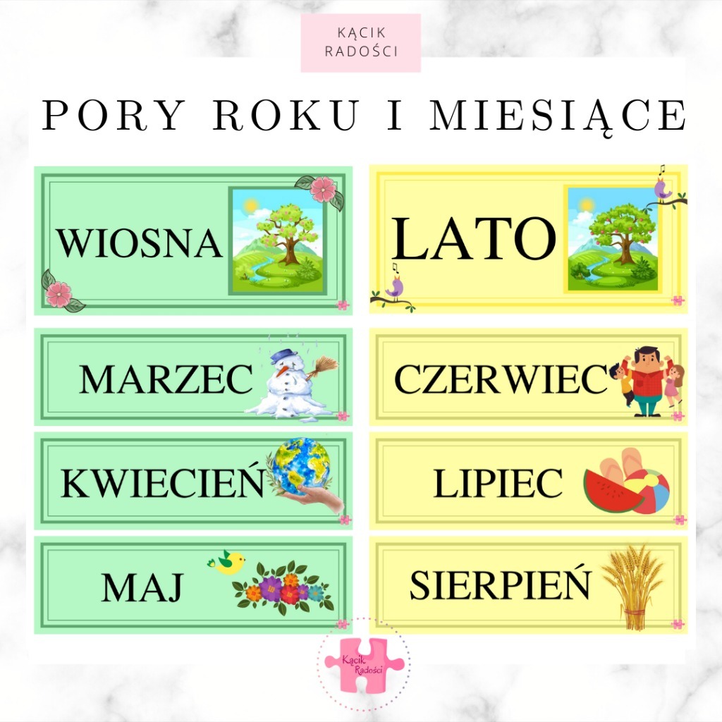 Pory roku, miesiące-Pomoce dydaktyczne-Przedszkole | Wrocław | Kup ...