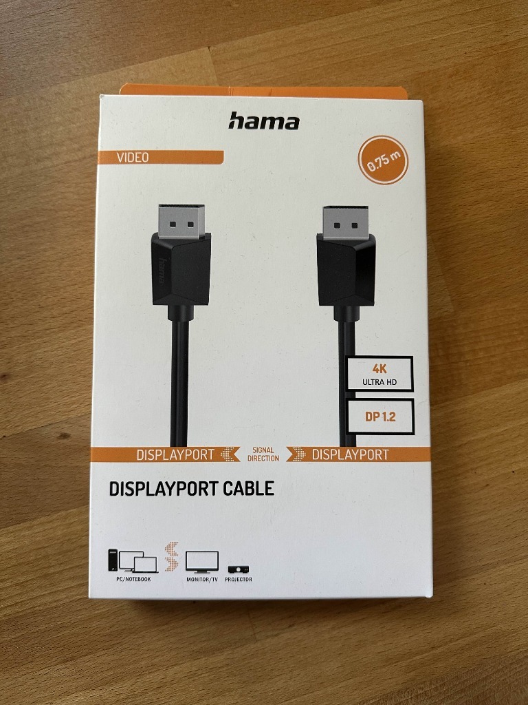 Hama Kabel Displayport Dp 1 2 Ultra Hd 4K 0 75m | Wrocław | Kup teraz ...