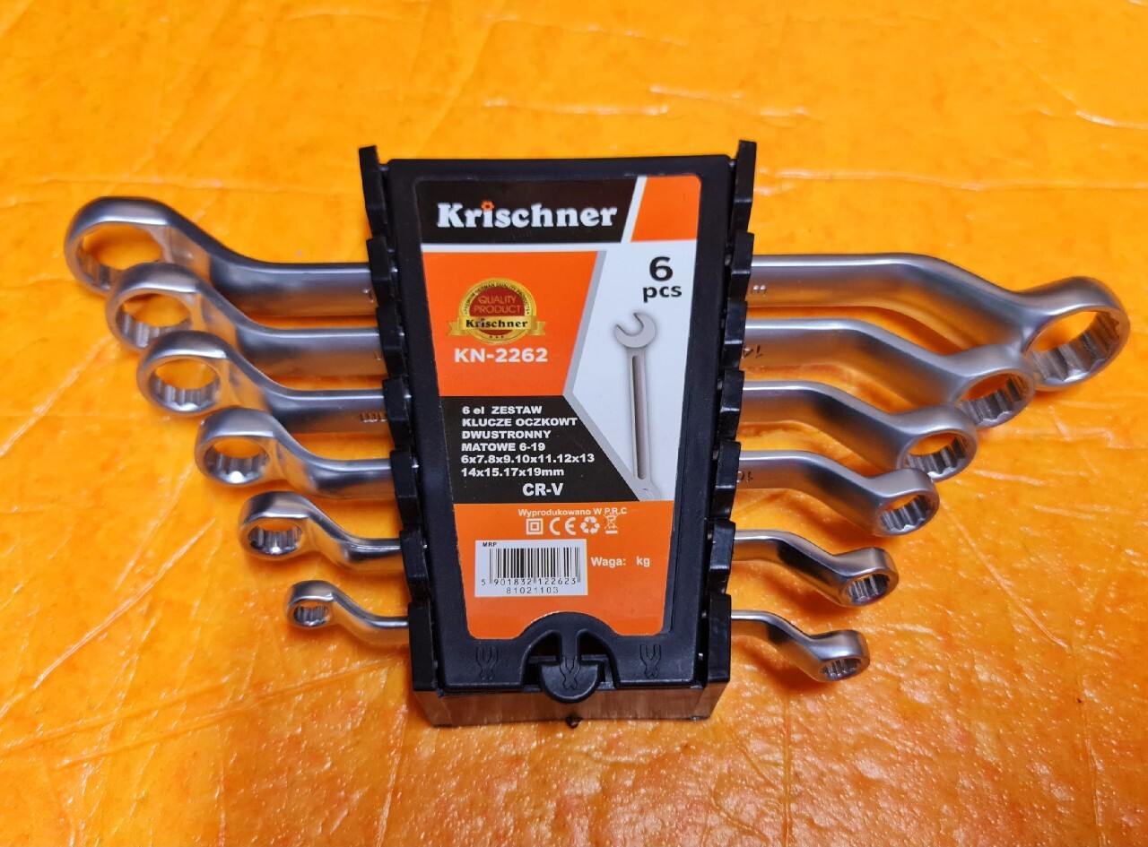 Komplet Kluczy Oczkowych Odgiętych 619 Krischner 6 szt Etui KN2262 ...