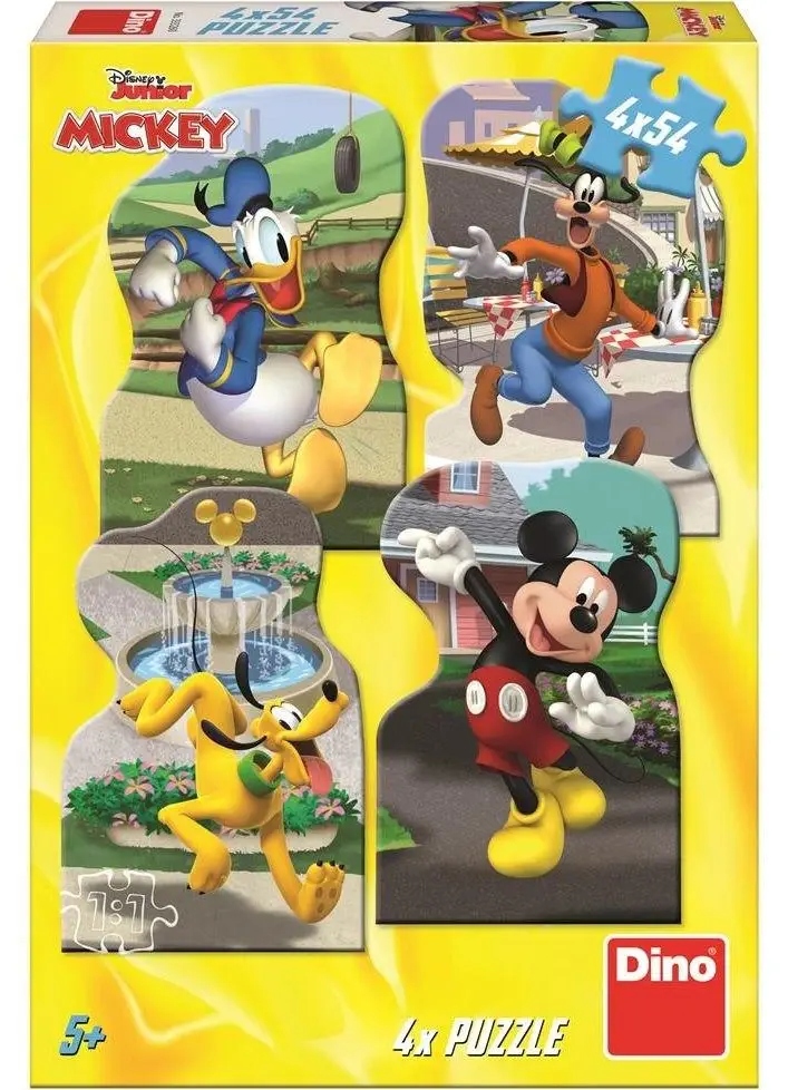 Dino Mickey v meste puzzle 4x54 dielikov za 7,55 € - Allegro