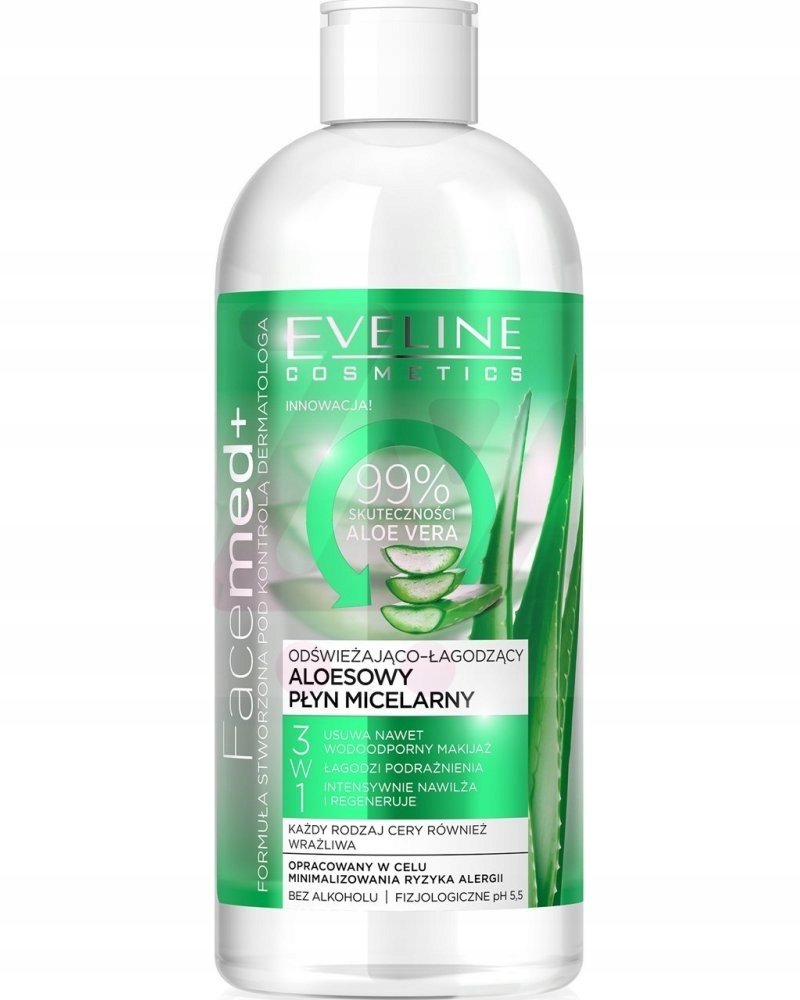 Eveline Cosmetics Facemed+ 3 w 1 aloesowy 500 ml płyn micelarny (5901761958836) • Cena, Opinie ...