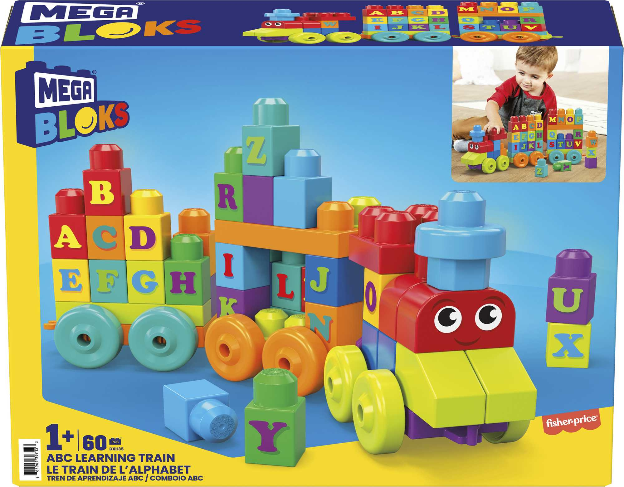 Mega Bloks klocki pierwszy pociąg ABC z literkami DXH35 (887961397123 ...
