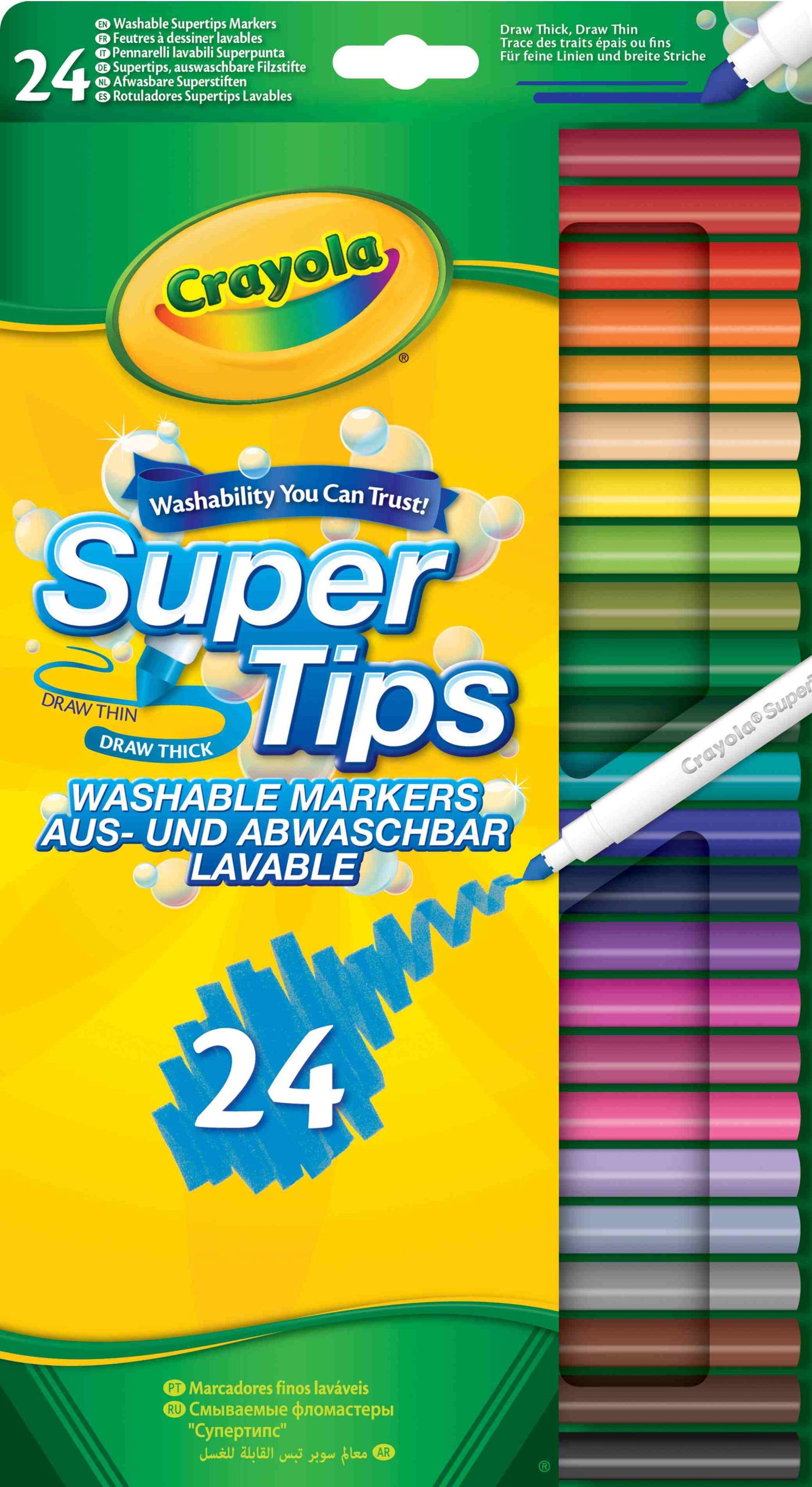 Flamastry Mazaki Zmywalne Crayola 24 szt Supertips 14209906220 - Allegro.pl