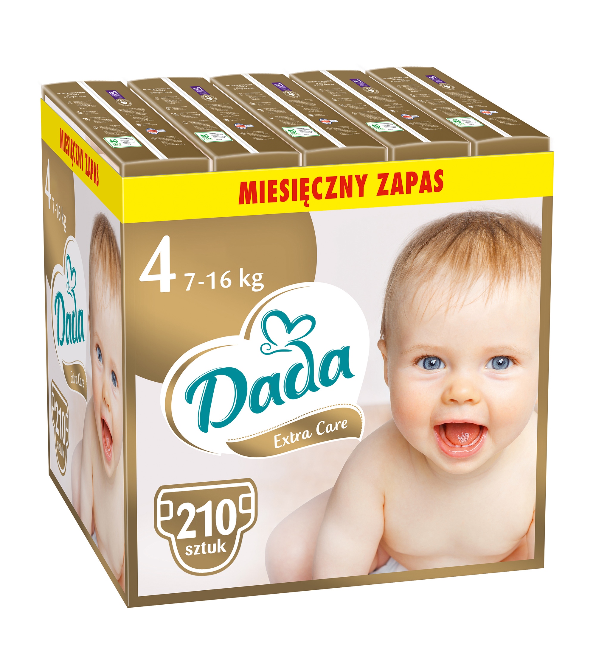 Pieluszki Dada Extra Care Rozmiar 4 (7-16 kg) 210 szt. dla niemowląt (5905567822049) • Cena ...