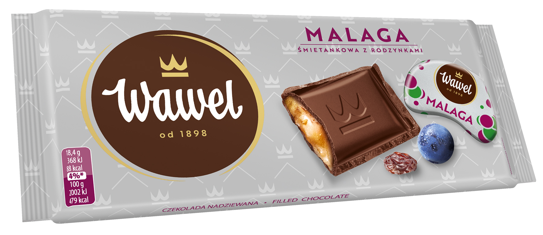 Wawel Czekolada Malaga 92g (5900102028221) • Cena, Opinie • Czekolady i ...