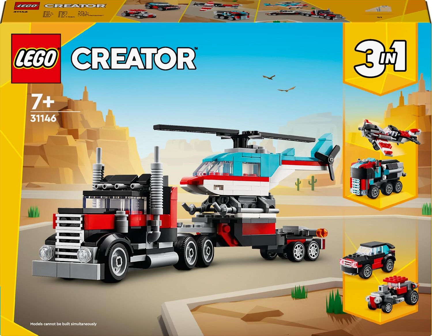 LEGO Creator 31146 Ciężarówka z platformą i helikopterem (5702017567402) • Cena, Opinie ...