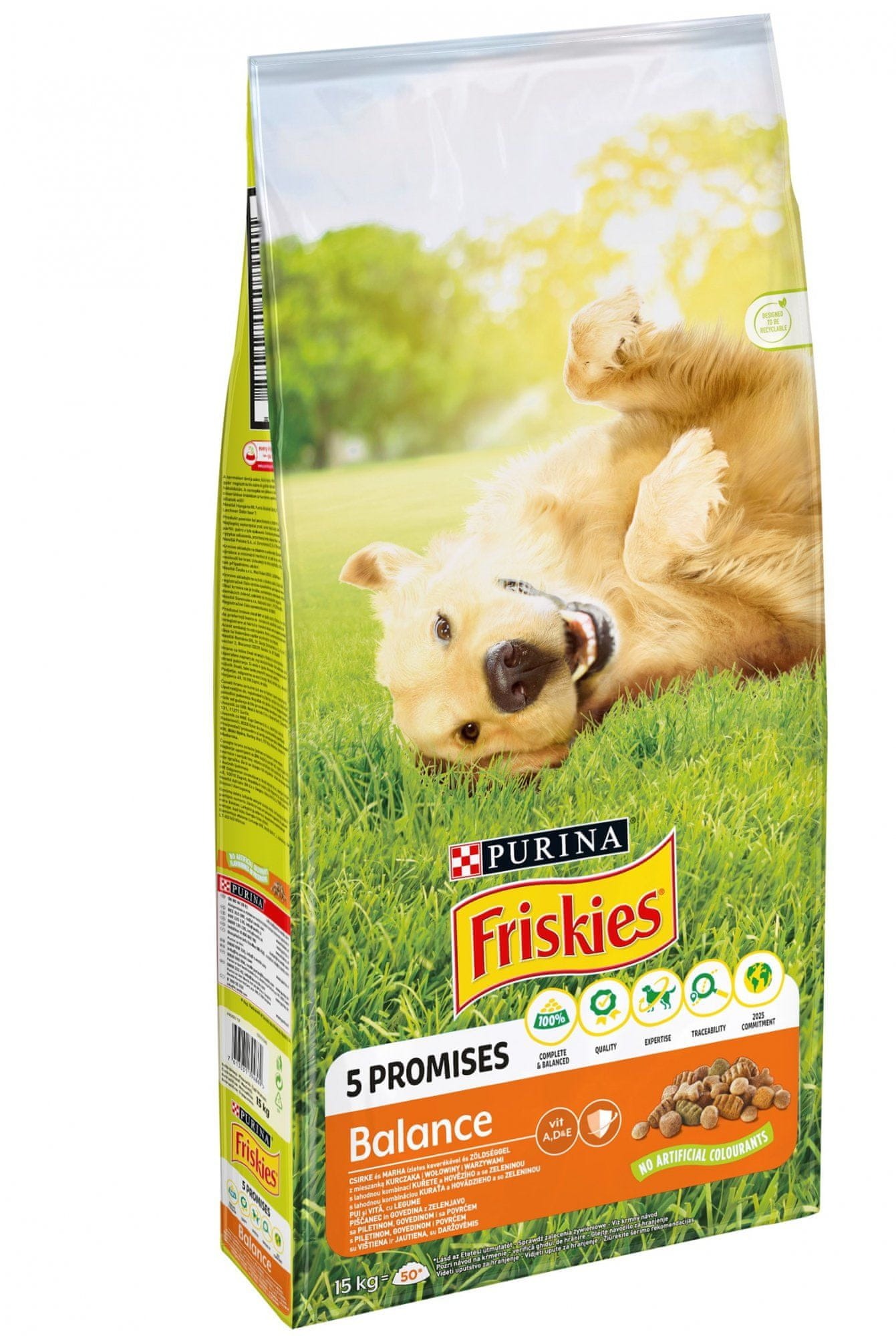 PURINA FRISKIES Balance krmivo pro psy, kuře 15 kg - Allegro