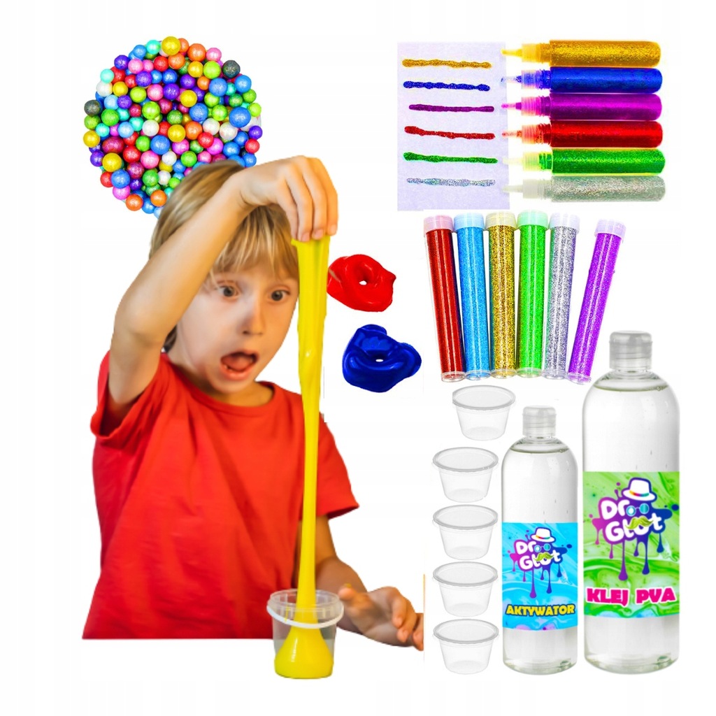 SLIME SLAJM GLUT 7w1 NA PREZENT DLA DZIECKA ZESTAW - 13277861143 ...