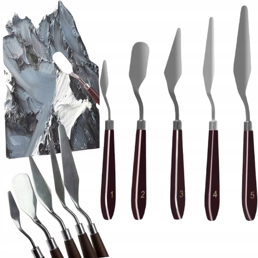 5x SZPACHELKI MALARSKIE 5SZT ZESTAW SZPACHELEK - 12455101464 ...