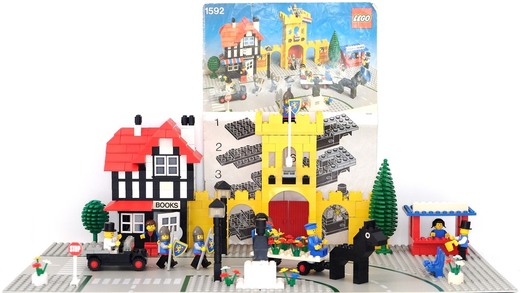 Lego 1592 Town Square Castle Scene 100% kompletny instrukcja + Gratis ...