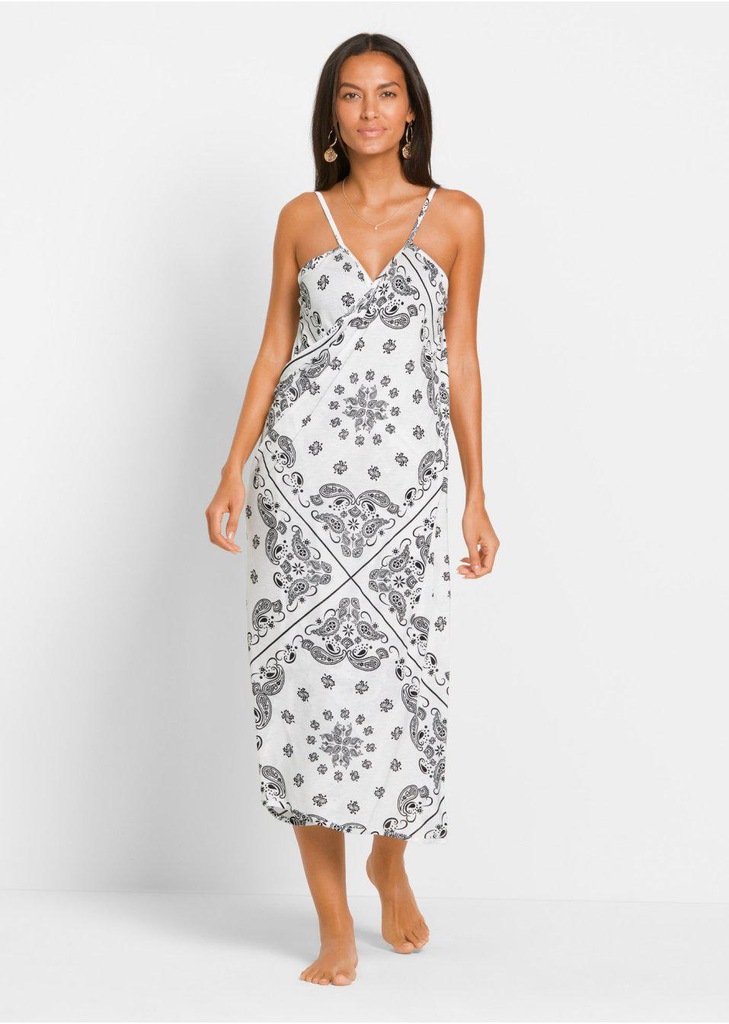 BPC DŁUGA BIAŁA SUKIENKA PLAŻOWA KOPERTOWA- 46 - 12547918995 ...