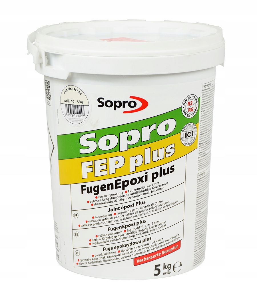 SOPRO FUGA EPOKSYDOWA FEP PLUS 10 BIAŁY 1501 5KG - 12147669068 ...