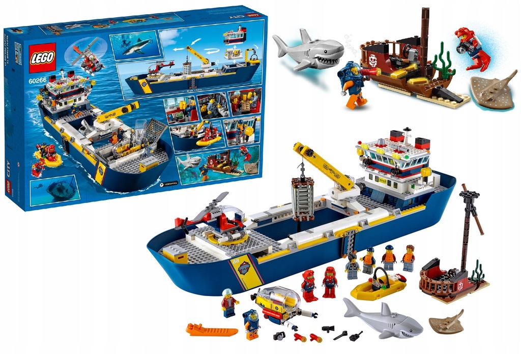 DUŻY ZESTAW LEGO CITY STATEK PROM BADAWCZY OCEANÓW - 11545356463 ...