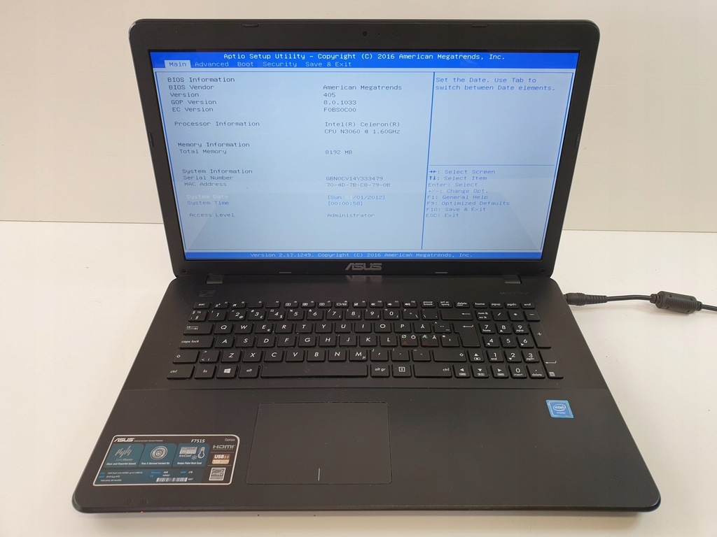 Asus F751S (2075456) - 13893431079 - oficjalne archiwum Allegro