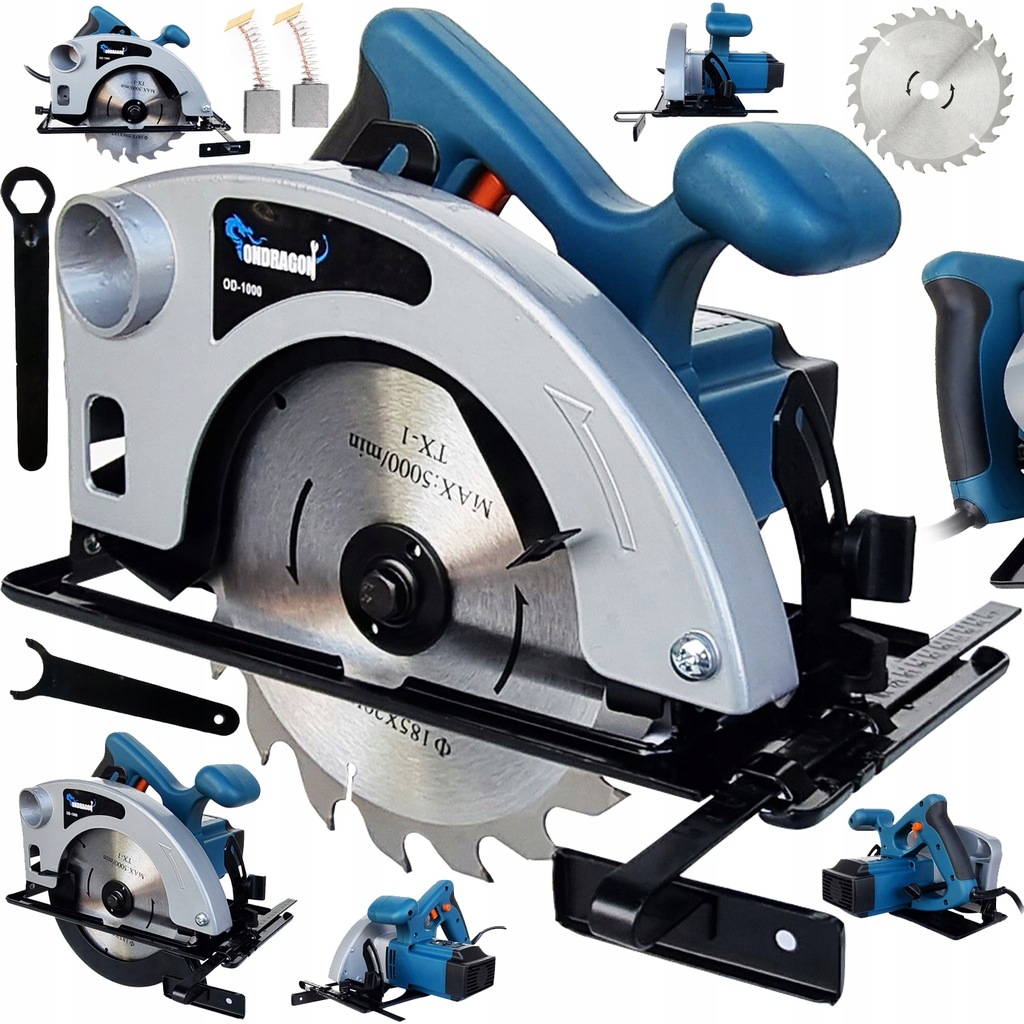 PILARKA PIŁA TARCZOWA RĘCZNA DO DREWNA 185mm 2650W - 13898963244 - oficjalne archiwum Allegro