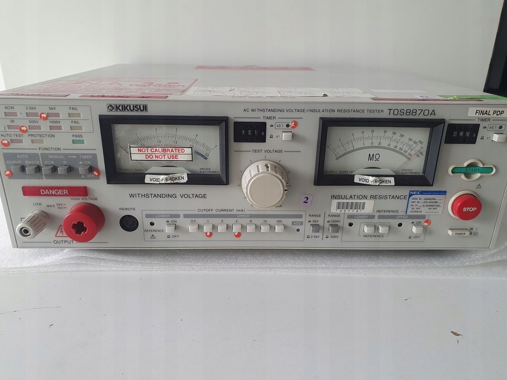 Tester wytrzymałości napięciowej TOS8870A NrB342 - 10706085714 ...