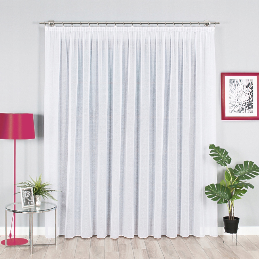 Firany Gotowe Sable Biała System Wave 150/270cm - 12242556731 ...