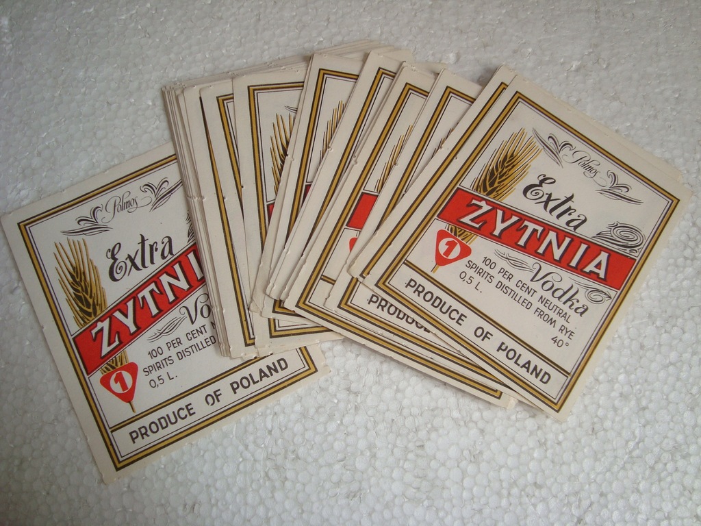 Etykieta PRL Wódka Żytnia x 50 szt. - 14469401162 - oficjalne archiwum Allegro
