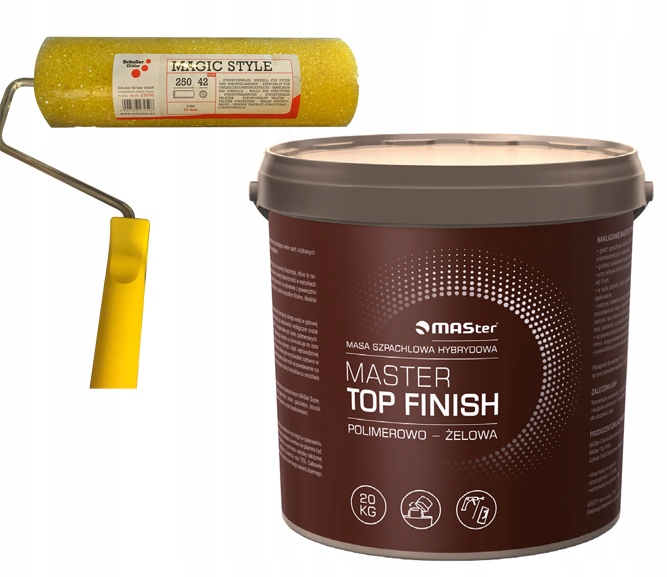 MASTER-MAS TOP FINISH Gładź 20kg + WAŁEK do GŁADZI - 9168818814 ...
