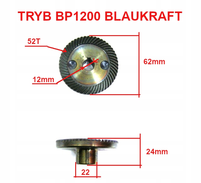 Przekładnia zębata tryb polerka BP1200 BLAUKRAFT - 9183513861 ...