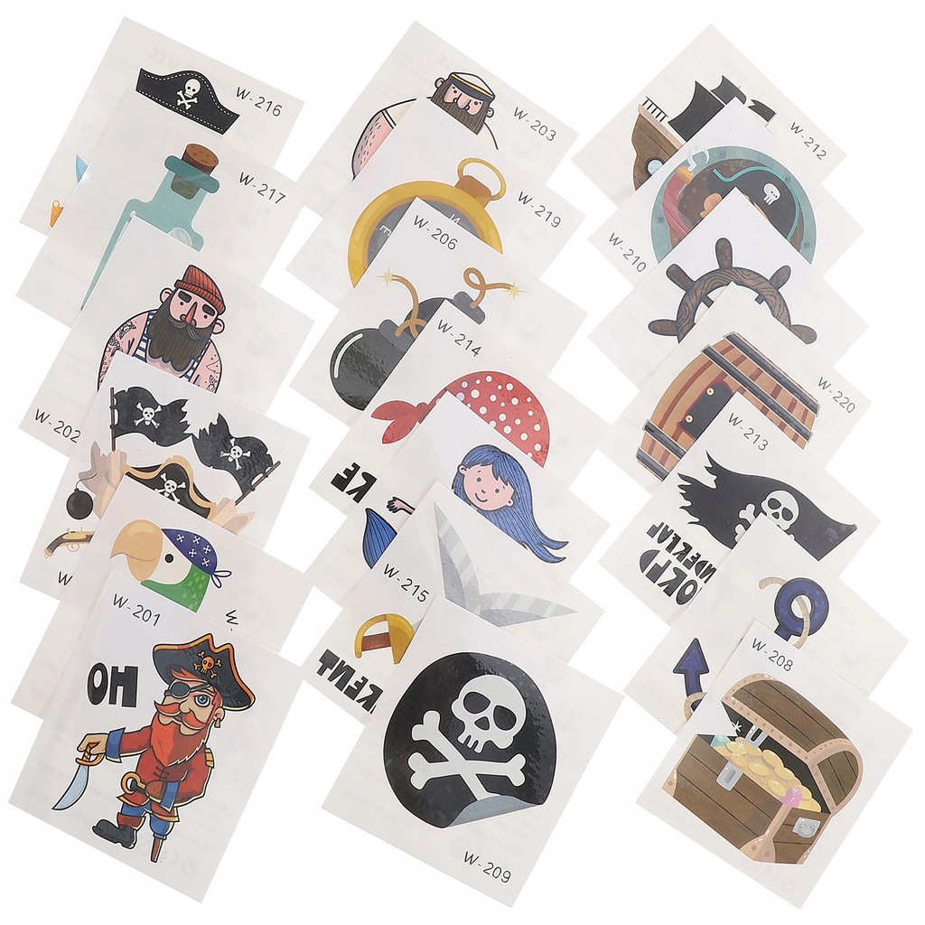 Pirate Tattoo Stickers Waterproof Tattoos 40 Pcs - 14162400569 ...