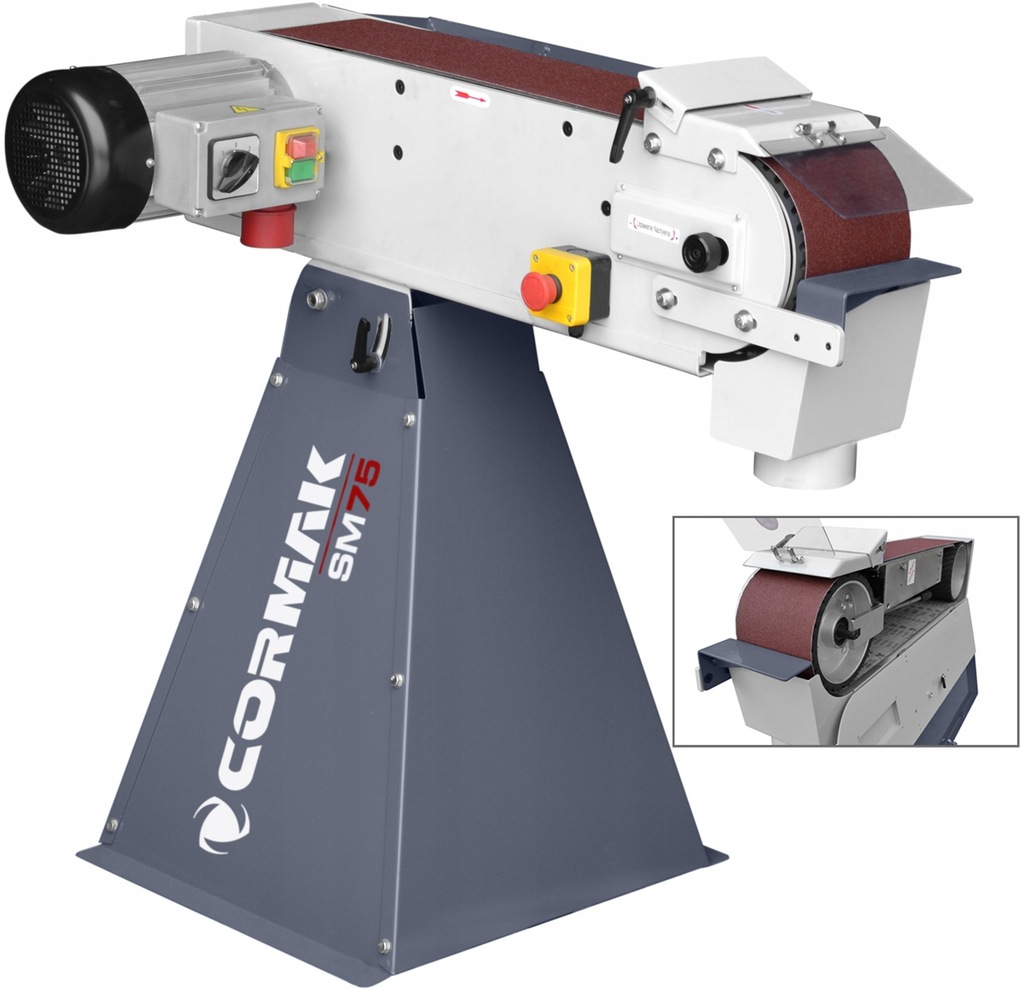 SZLIFIERKA TAŚMOWA CORMAK 75X2000 2 BIEGI 3 kW - 9476511486 - oficjalne archiwum Allegro