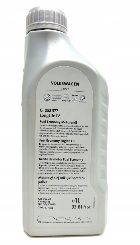 OLEJ ORYGINALNY 0W20 VW AUDI SEAT SKODA G052577M2 - 10096510455 - oficjalne archiwum Allegro