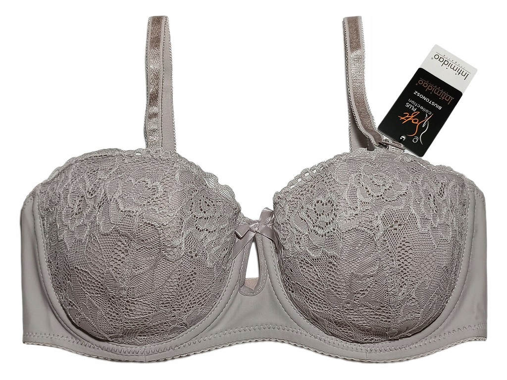 Biustonosz Intimidao kawowy bardotka koronka 80E - 14006416415 - oficjalne archiwum Allegro