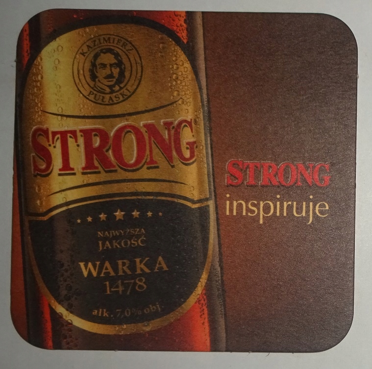 PODSTAWKA PODKŁADKA WAFEL BROWAR PIWO WARKA STRONG - 12789645884 ...