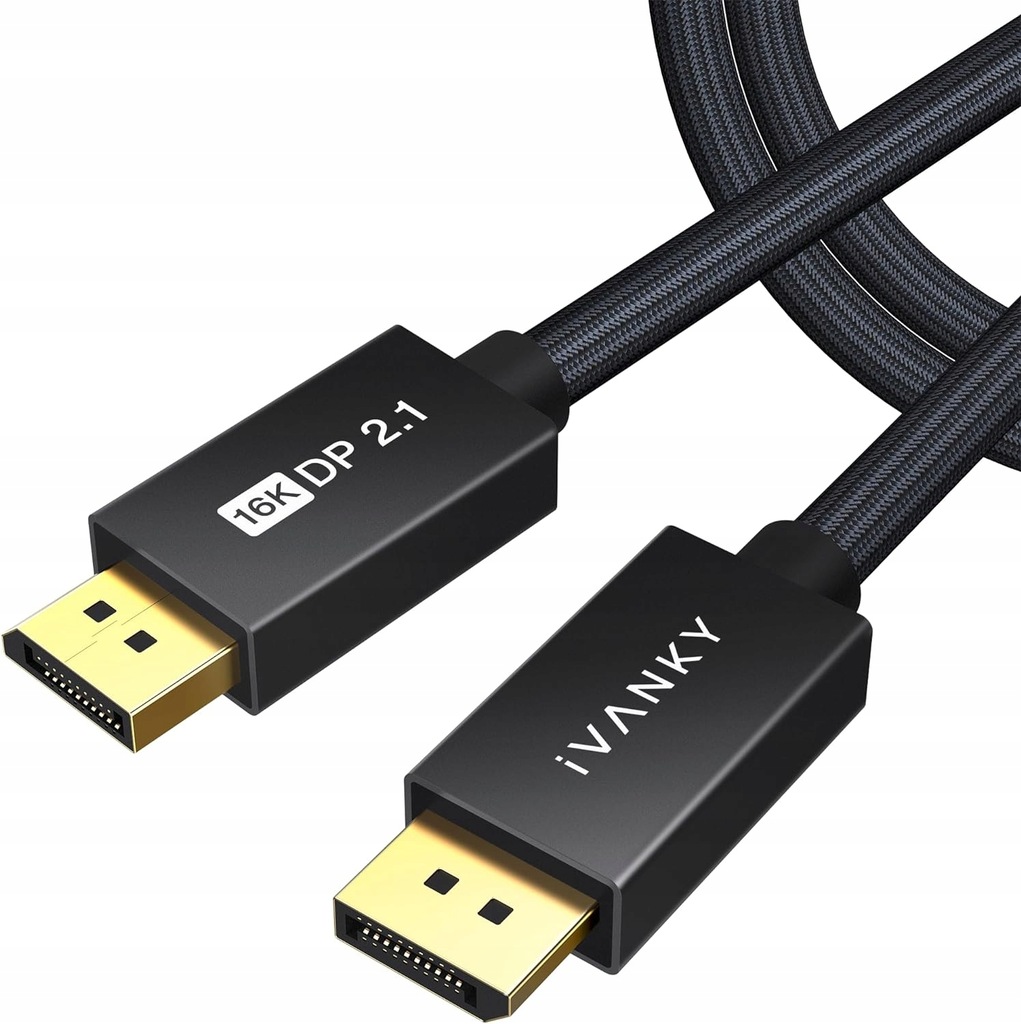 IVANKY Kabel 16K DisplayPort 2.1 2 m 4K 240 Hz do monitora gamingowego ...