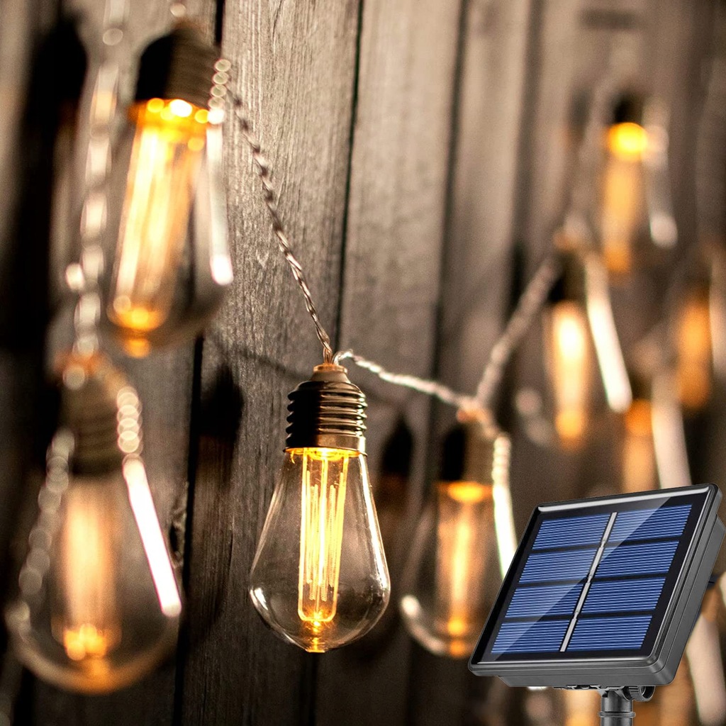 GIRLANDA OGRODOWA LAMPA SOLARNA 20LED DUŻE ŻARÓWKI - 13574271972 - oficjalne archiwum Allegro